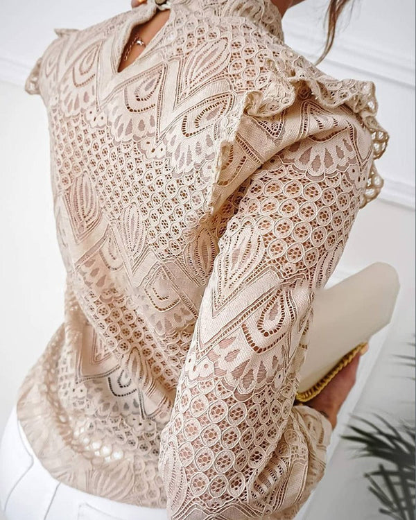 Mirren חולצה מכופתרת בשילוב רקמה - Junsta